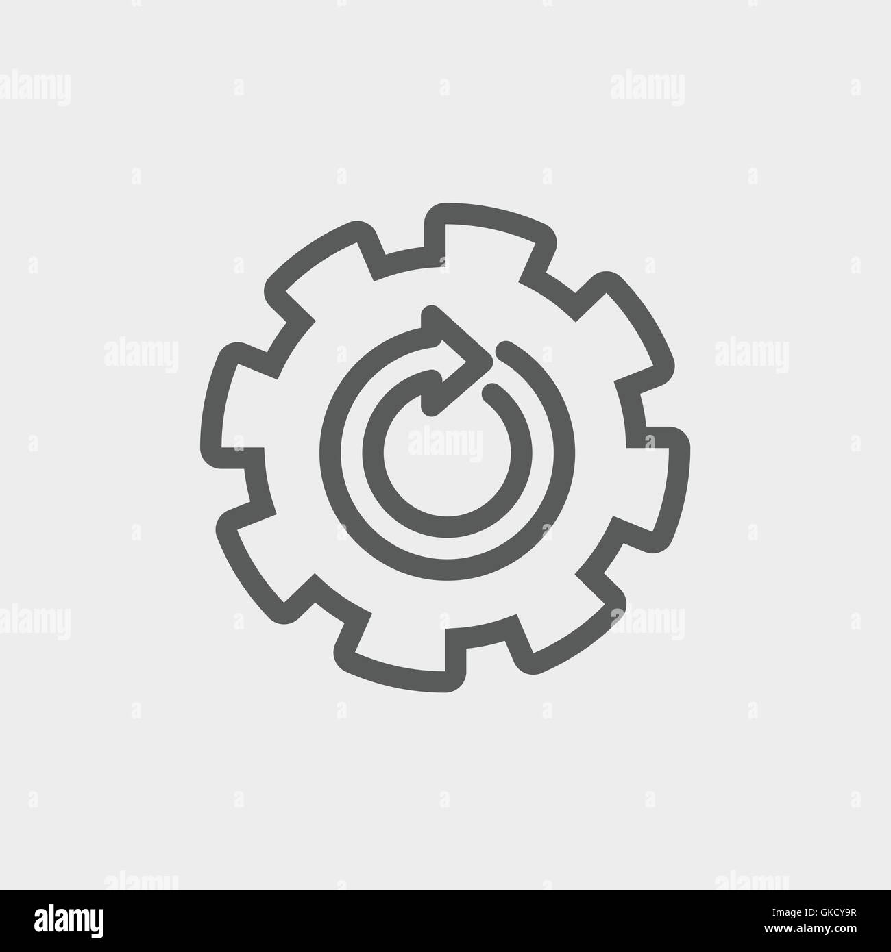 Gear wheel with arrow thin line icon Stock Vector Image & Art - Alamy