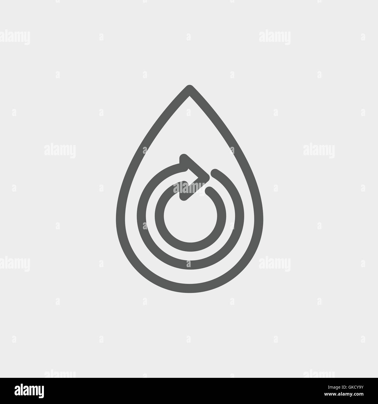 Water drop with spiral arrow thin line icon Stock Vector Image & Art ...