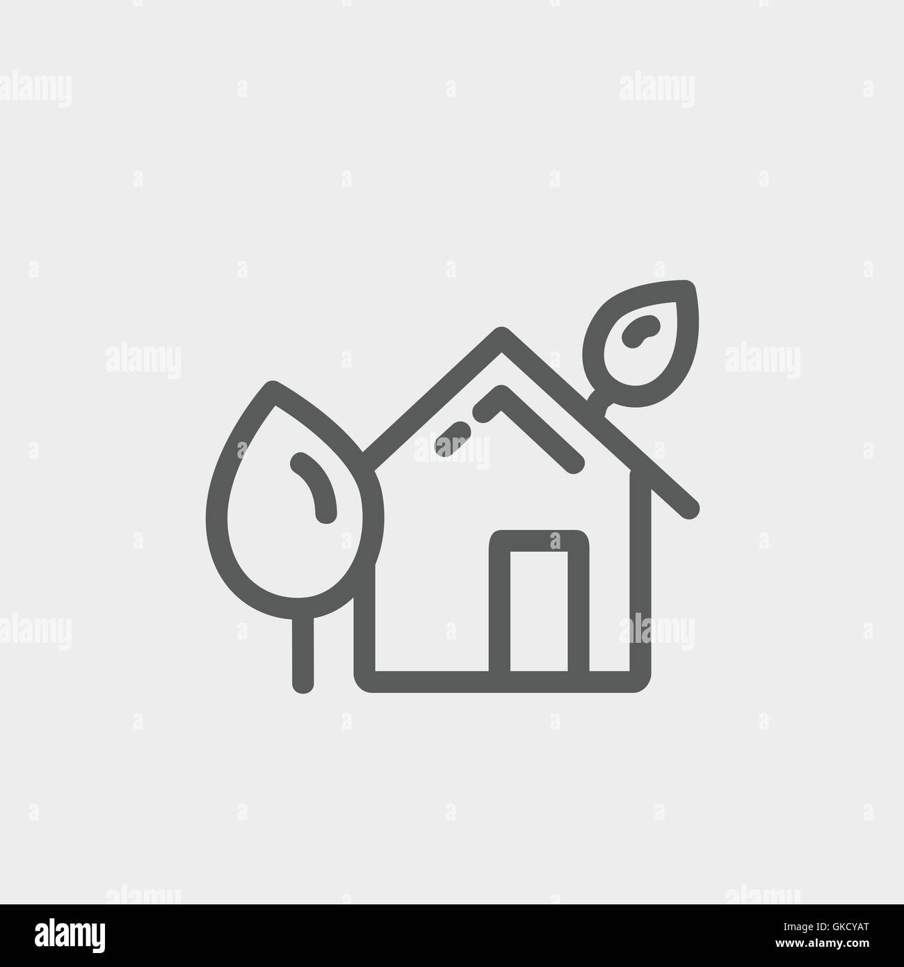 Eco house outline vector Black and White Stock Photos & Images - Alamy