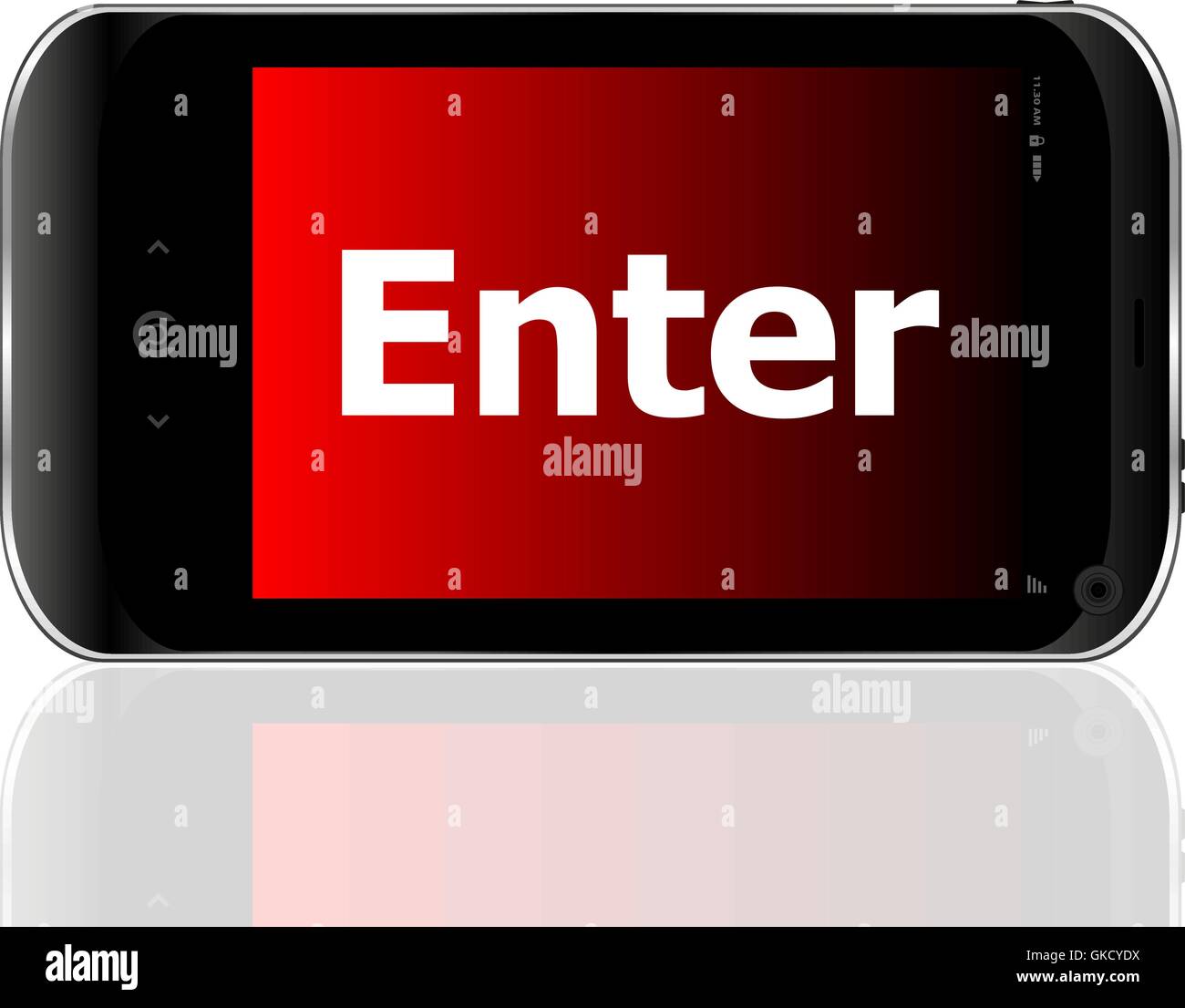 Web development concept: smartphone with word enter on display vector ...