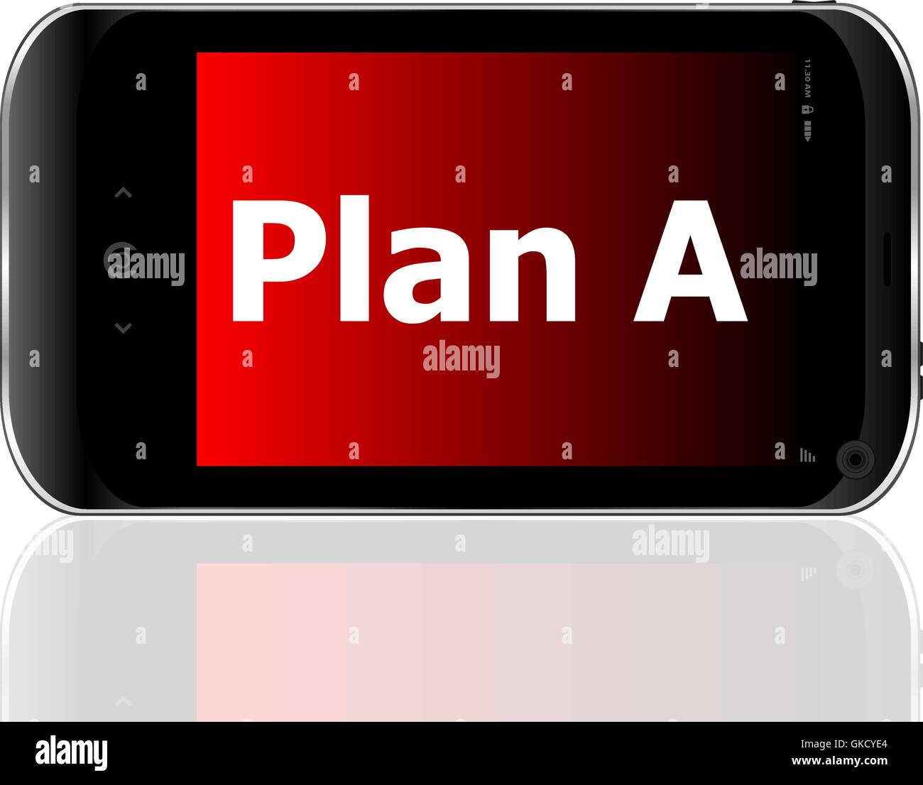 plan a word on smart mobile phone with blue screen vector Stock Vector ...