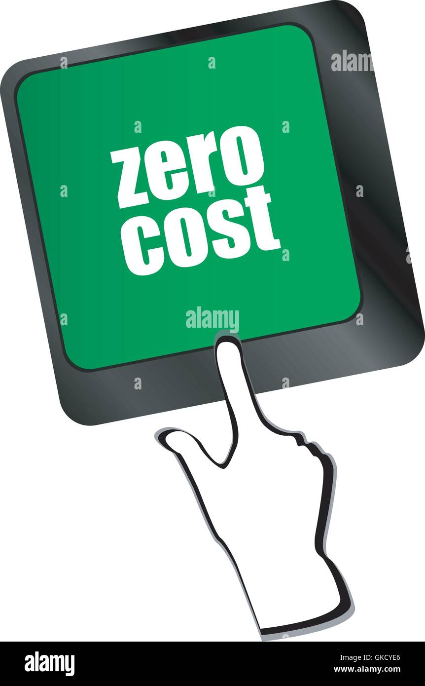 zero cost button on computer keyboard key vector Stock Vector Image ...