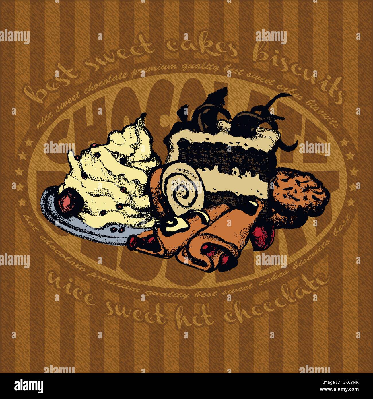 Chocolate biscuit cake on Stock Vector Images - Alamy