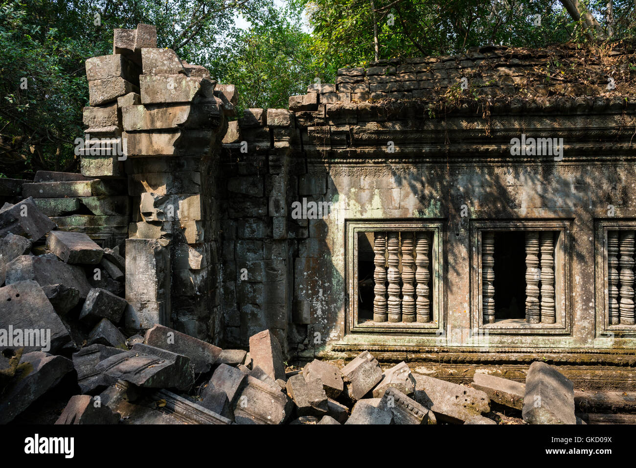 State secret temple architecture column, in Siem Reap, Cambodia Stock ...