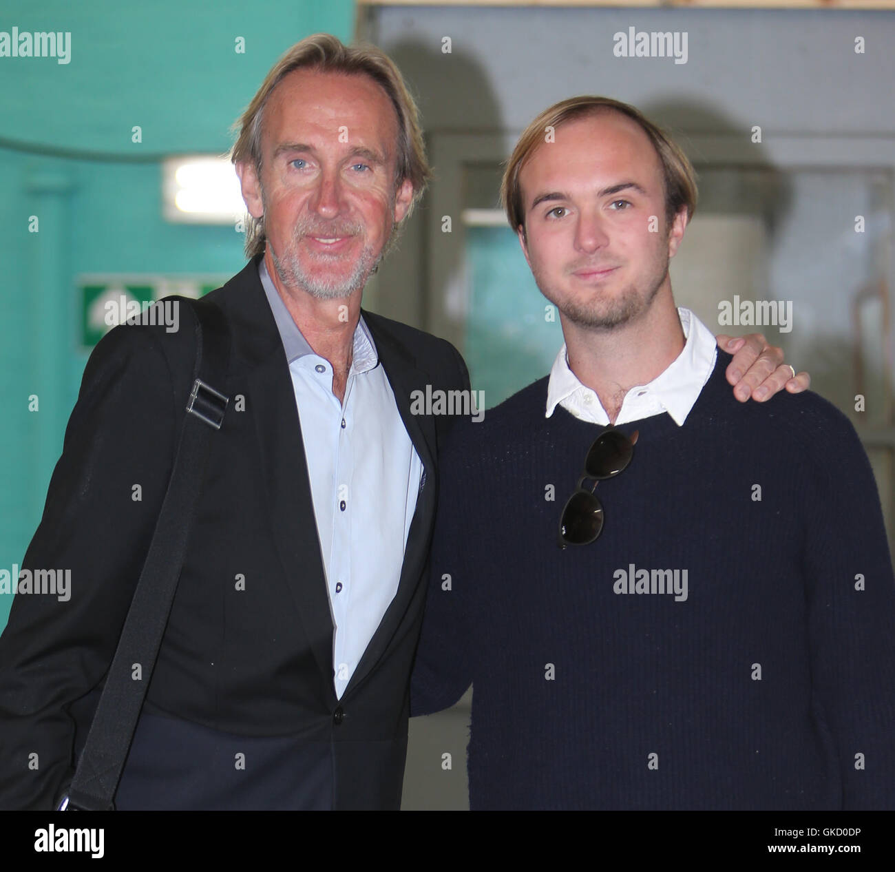 Mike Rutherford and his son outside ITV Studios Featuring: Mike ...