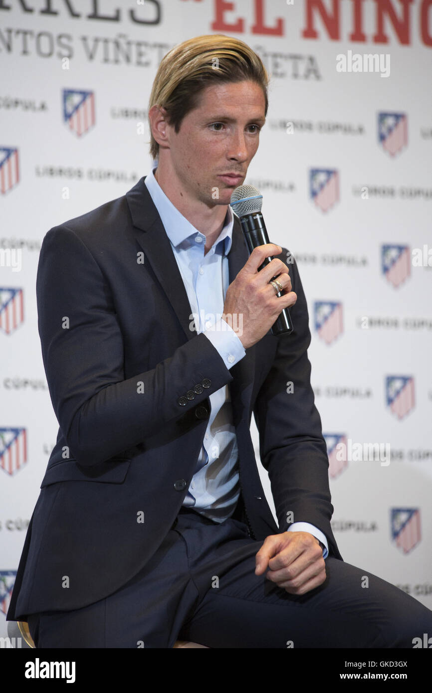 Atletico Madrid football player Fernando Torres presents his official ...