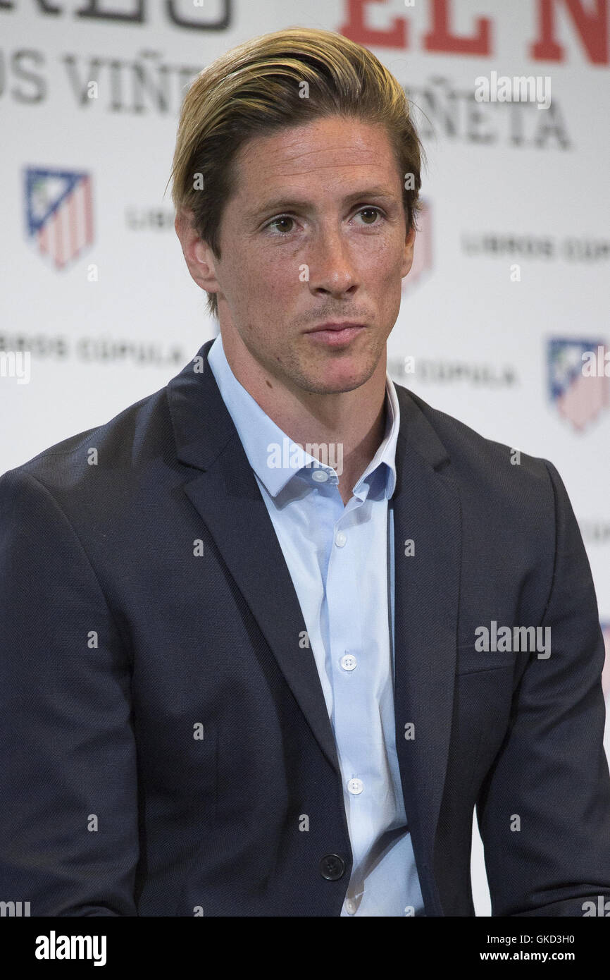 Atletico Madrid football player Fernando Torres presents his official ...