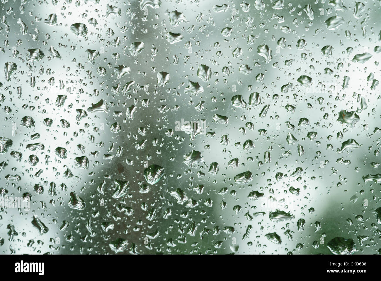 rain drops on window glass with nature background Stock Photo - Alamy