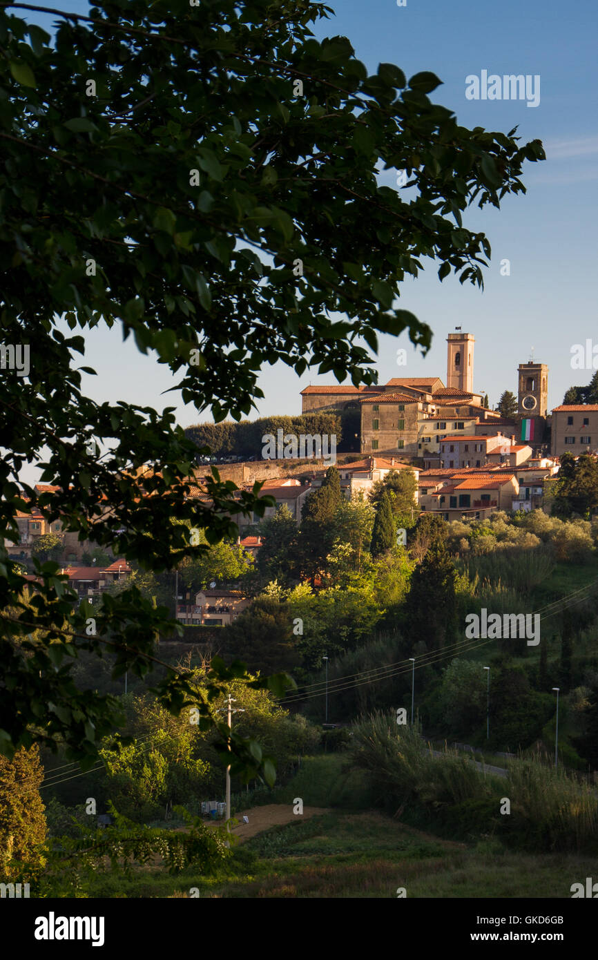 Montescudaio, Pisa, Tuscany, Italy, view of the ancient village ...