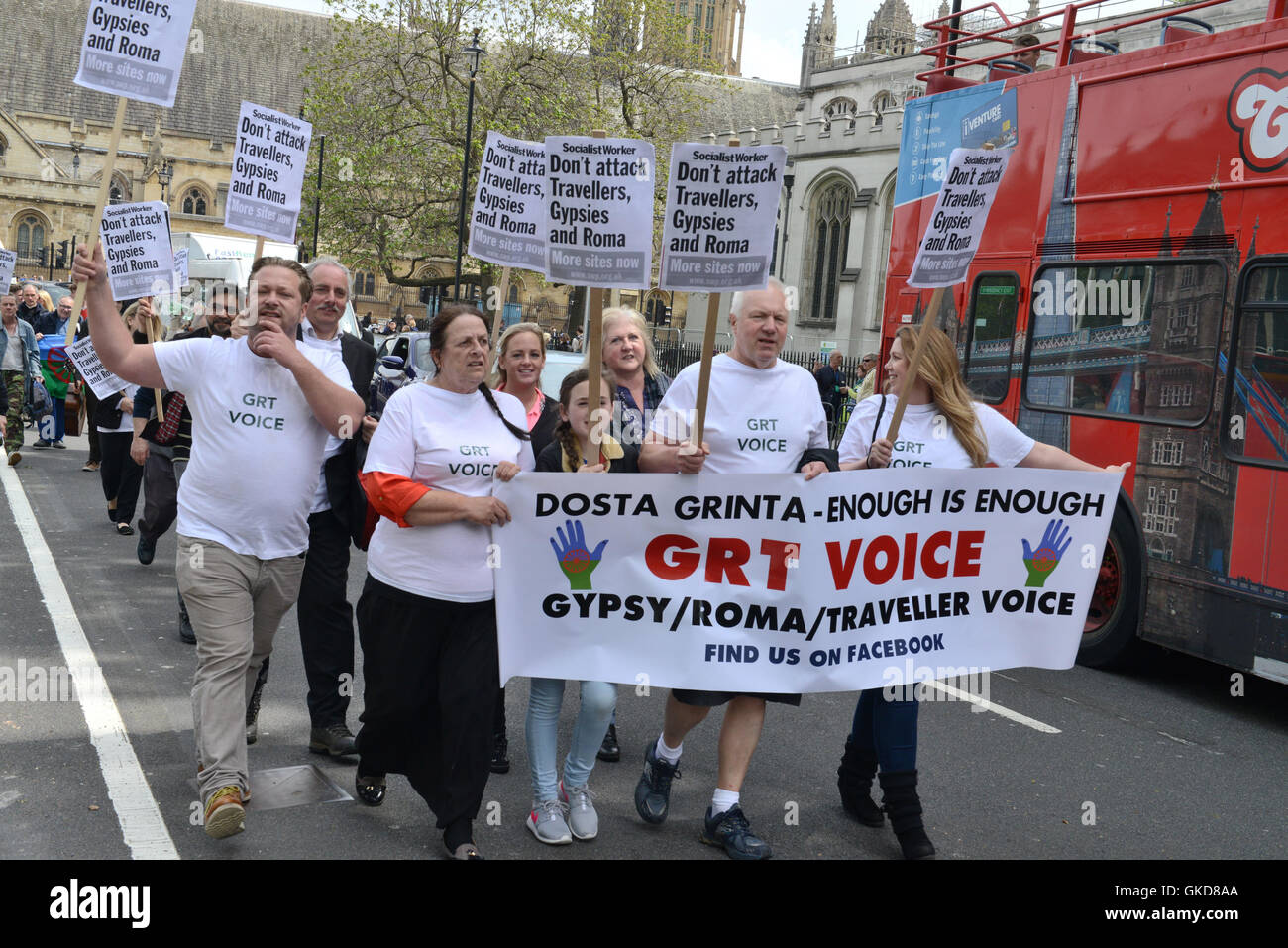 Gypsies and Travellers rally on Parliament Square against new laws that ...
