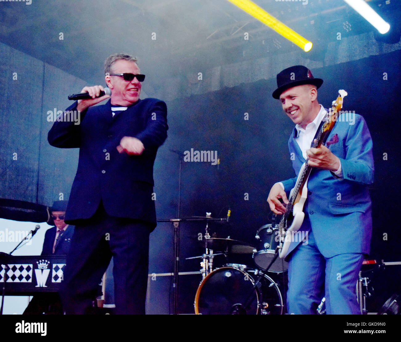 Madness performing at the reopening of Hastings Pier Featuring: Suggs ...