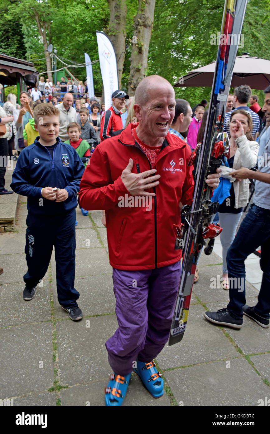 Michael Edwards, better known as Eddie "The Eagle" Edwards, opens the ...