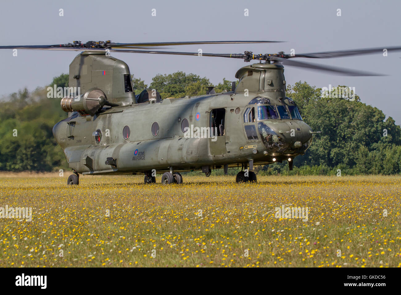 Royal Air Force Boeing Chinook HC.2 during a training flight Stock ...