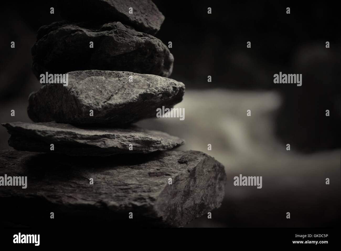 standing stones by the river Stock Photo - Alamy
