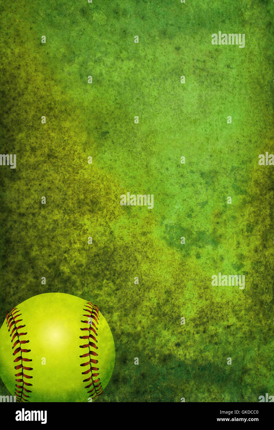 A green textured softball background with ball. Room for copy Stock ...