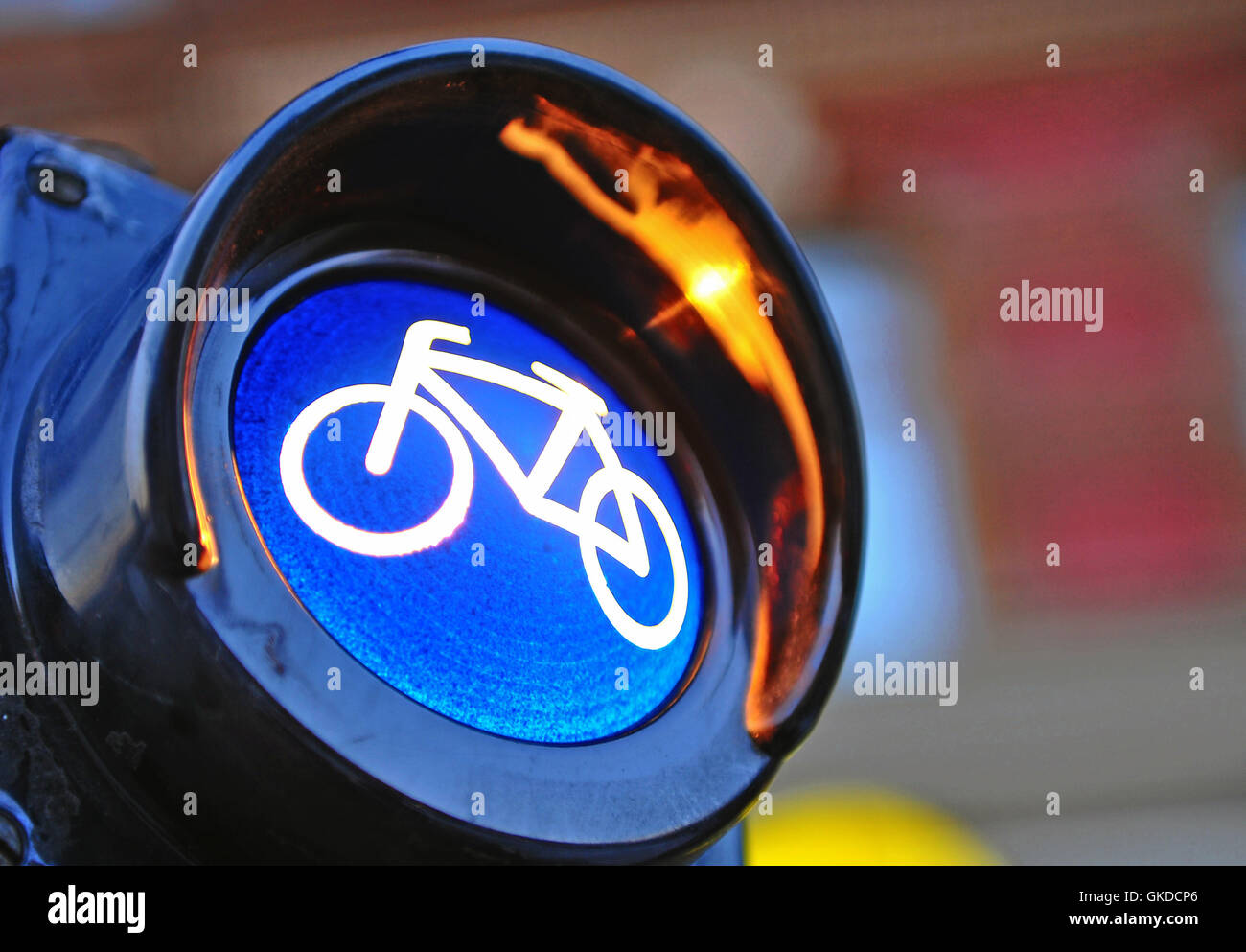 Traffic light with the bike signal Stock Photo - Alamy