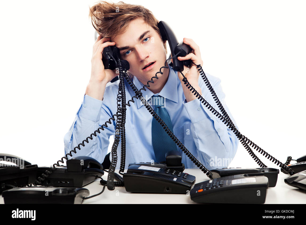 Tired receptionist hi-res stock photography and images - Alamy