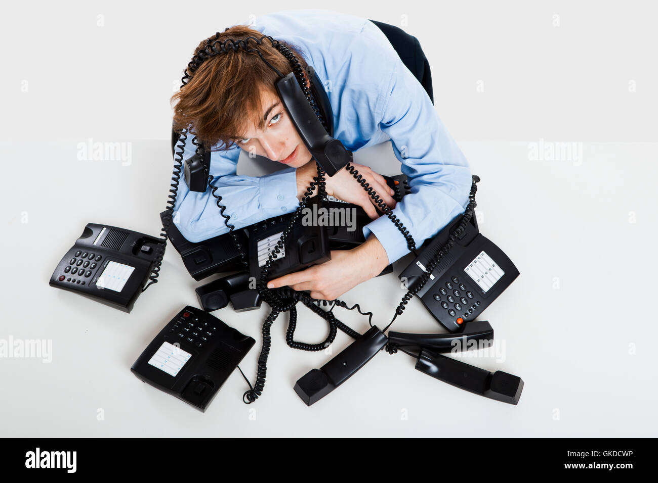 Tired receptionist hi-res stock photography and images - Alamy