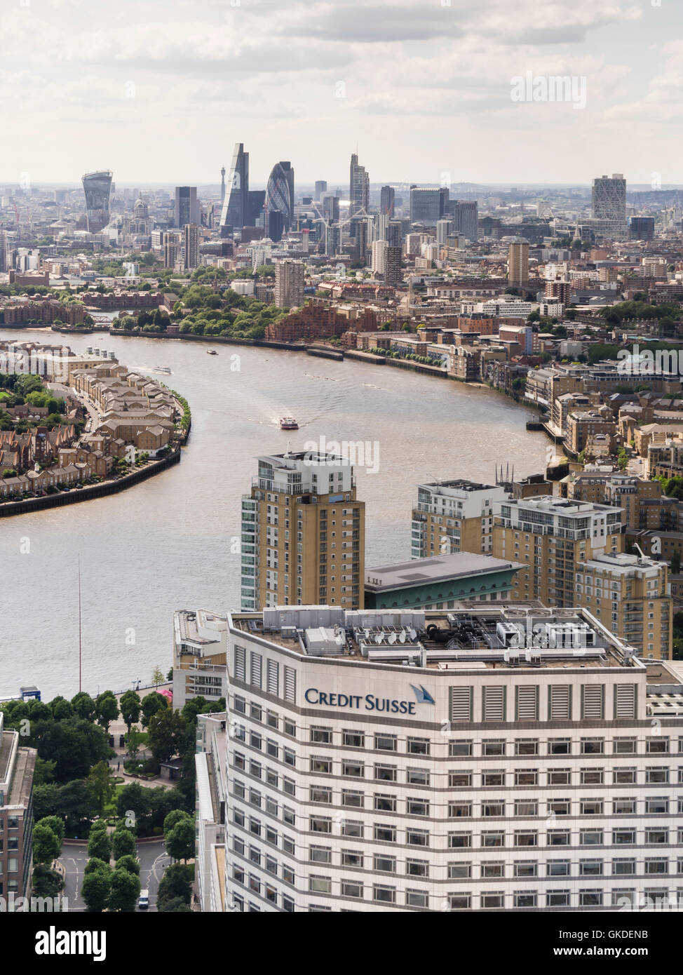 Skyline of London's traditional financial district City of London, seen ...
