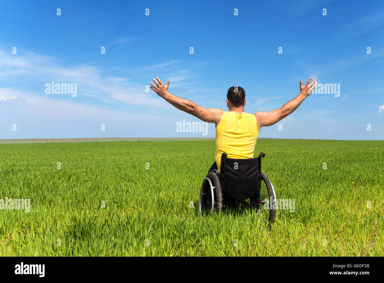 freedom in a wheelchair Stock Photo - Alamy