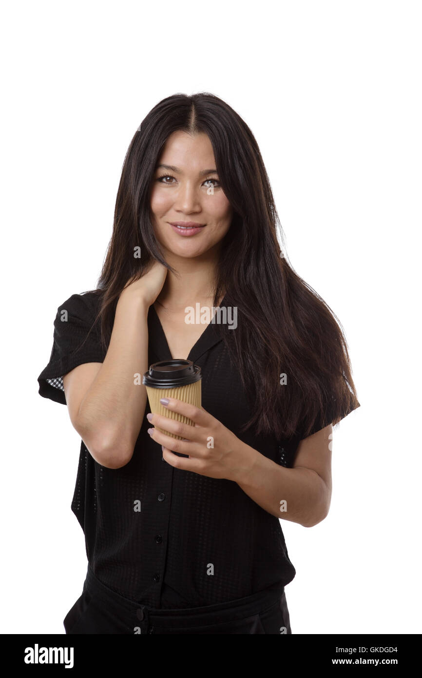 Beautiful chinese woman coffee hi-res stock photography and images - Alamy