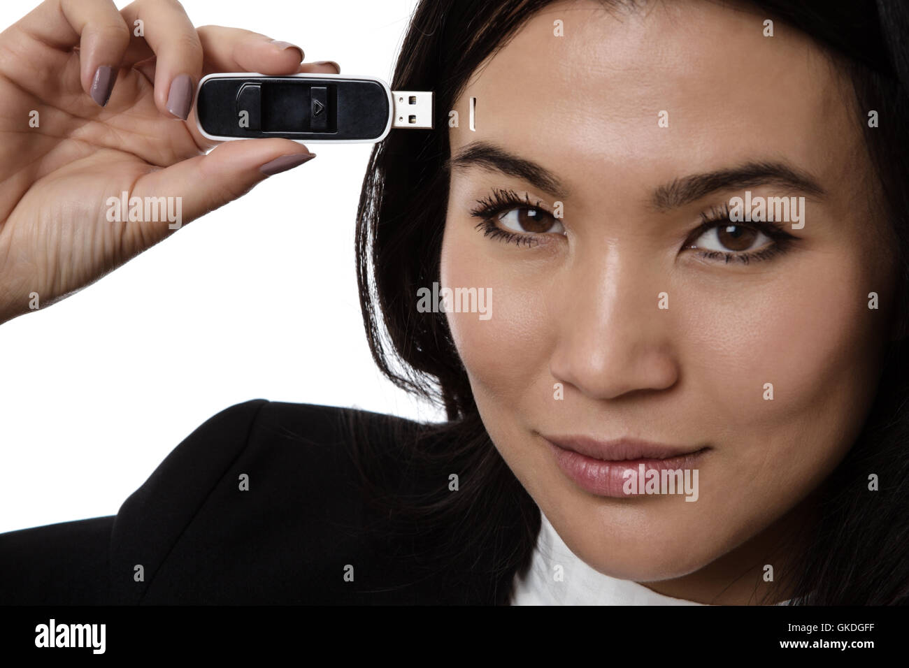 Woman network brain hi-res stock photography and images - Alamy