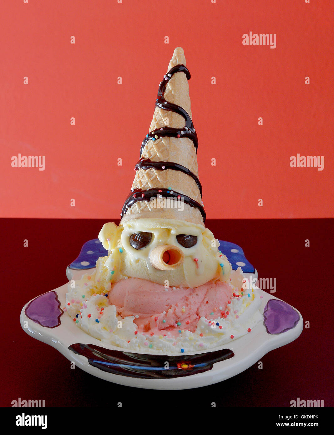 a big glass of delicious ice cream with plenty of topping Stock Photo ...