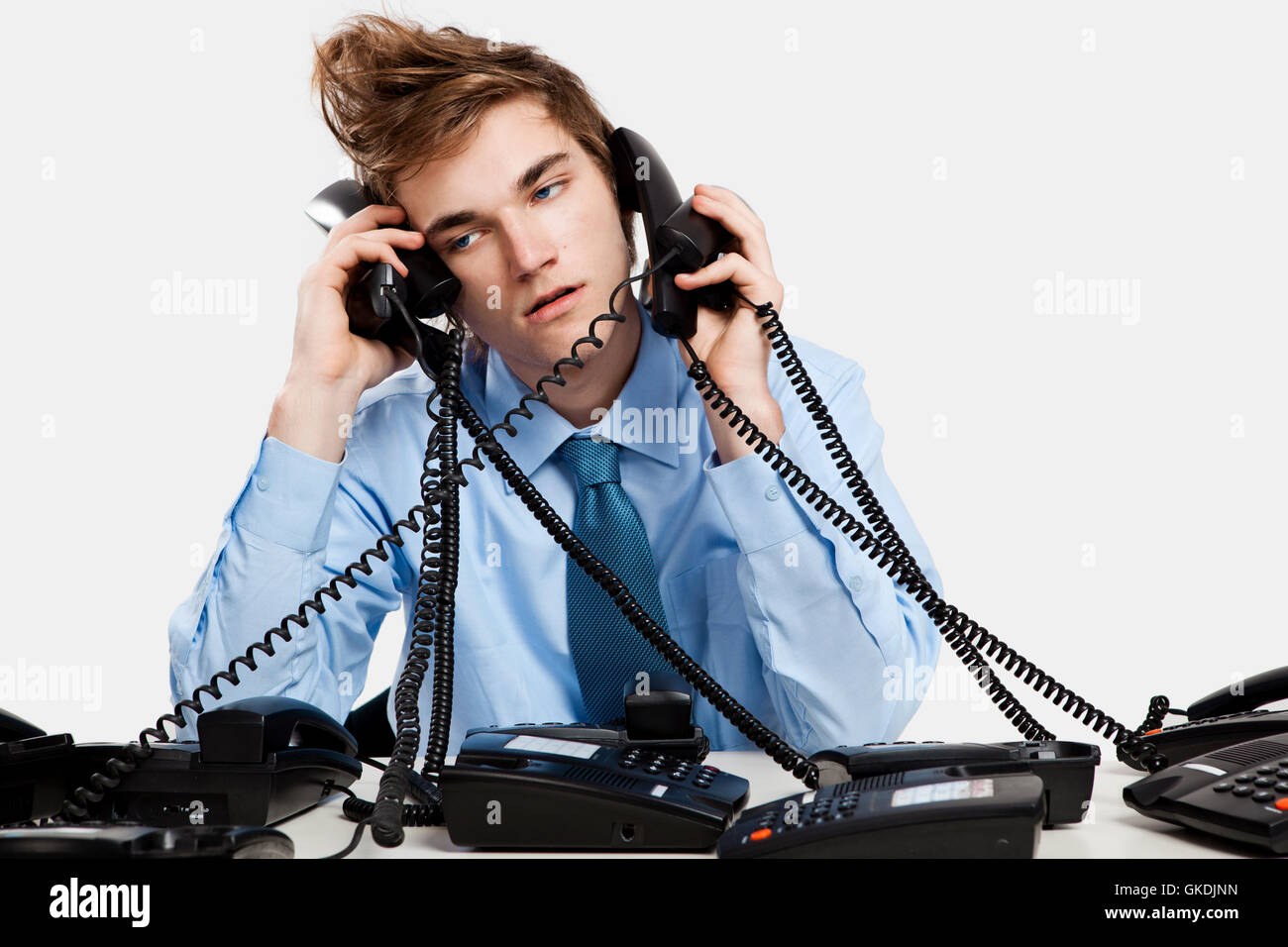 Tired receptionist hi-res stock photography and images - Alamy