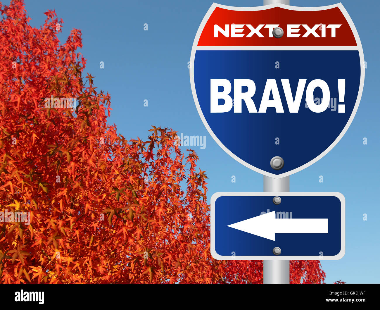 Bravo road sign Stock Photo - Alamy