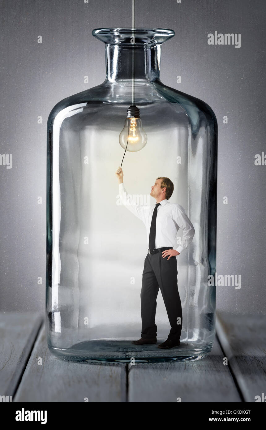 man in the bottle Stock Photo - Alamy