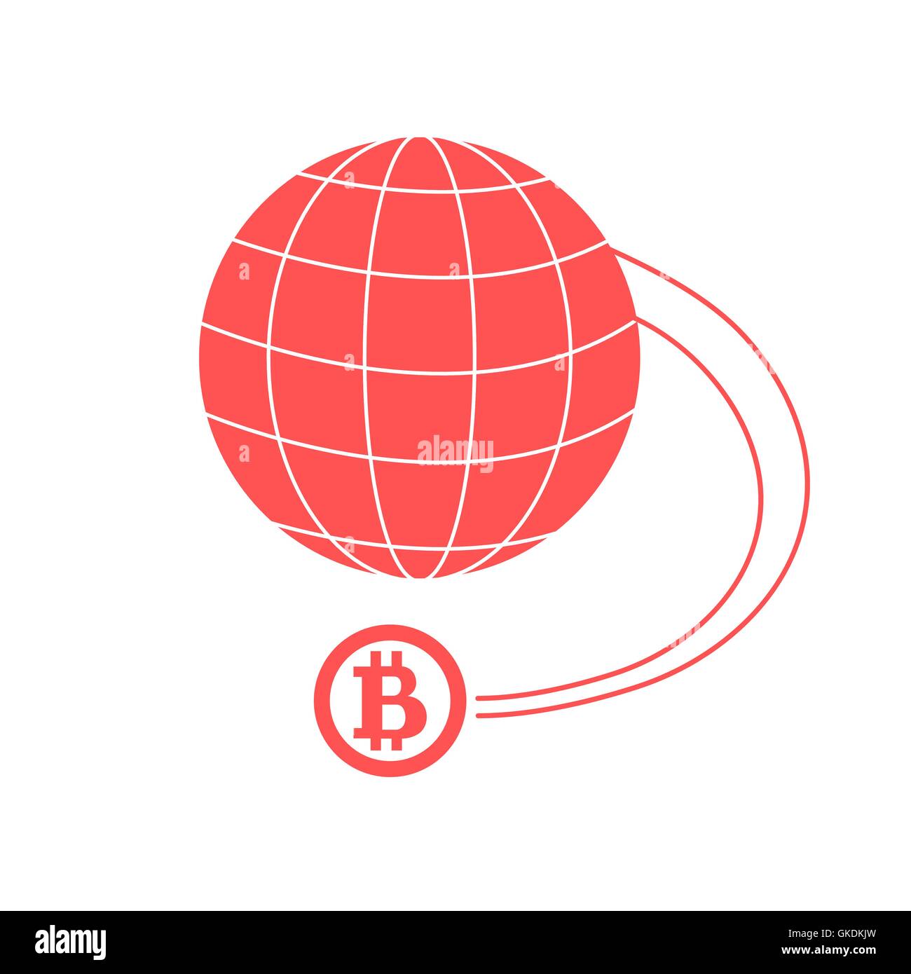 Stylized icon of a colored bitcoin as a means of payment speed ...