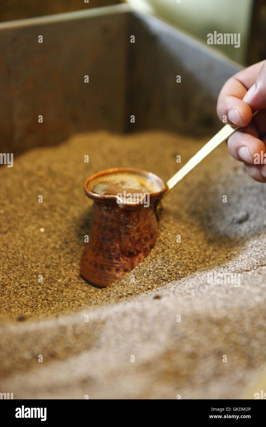 Greek coffee (Kafes Elliniko) served at Cafe Prigipos, Thessaloniki ...