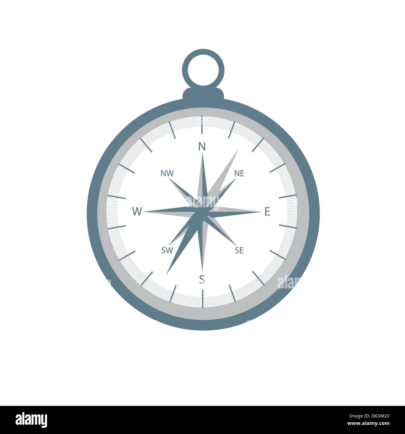 Stylized icon of a colored compass on a white background Stock Vector ...
