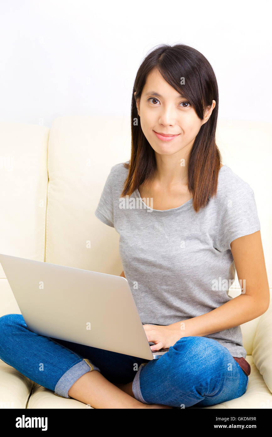 woman laptop notebook Stock Photo - Alamy