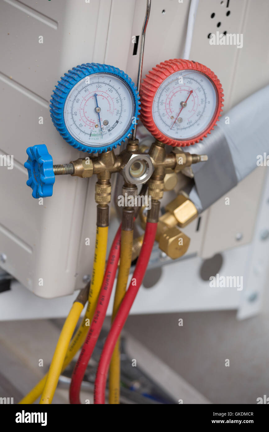 manometers,measuring equipment for filling air conditioners Stock Photo ...