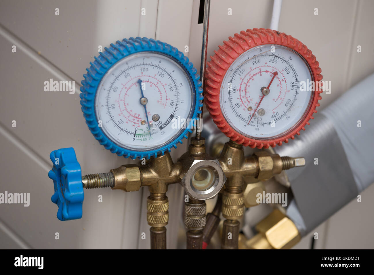 manometers,measuring equipment for filling air conditioners Stock Photo ...
