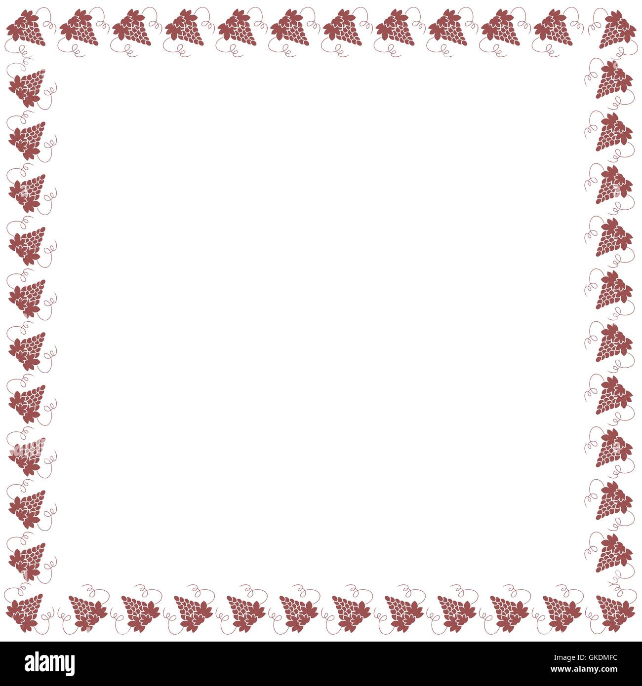 Cute frame made of colored bunch of grapes arranged in a square on ...