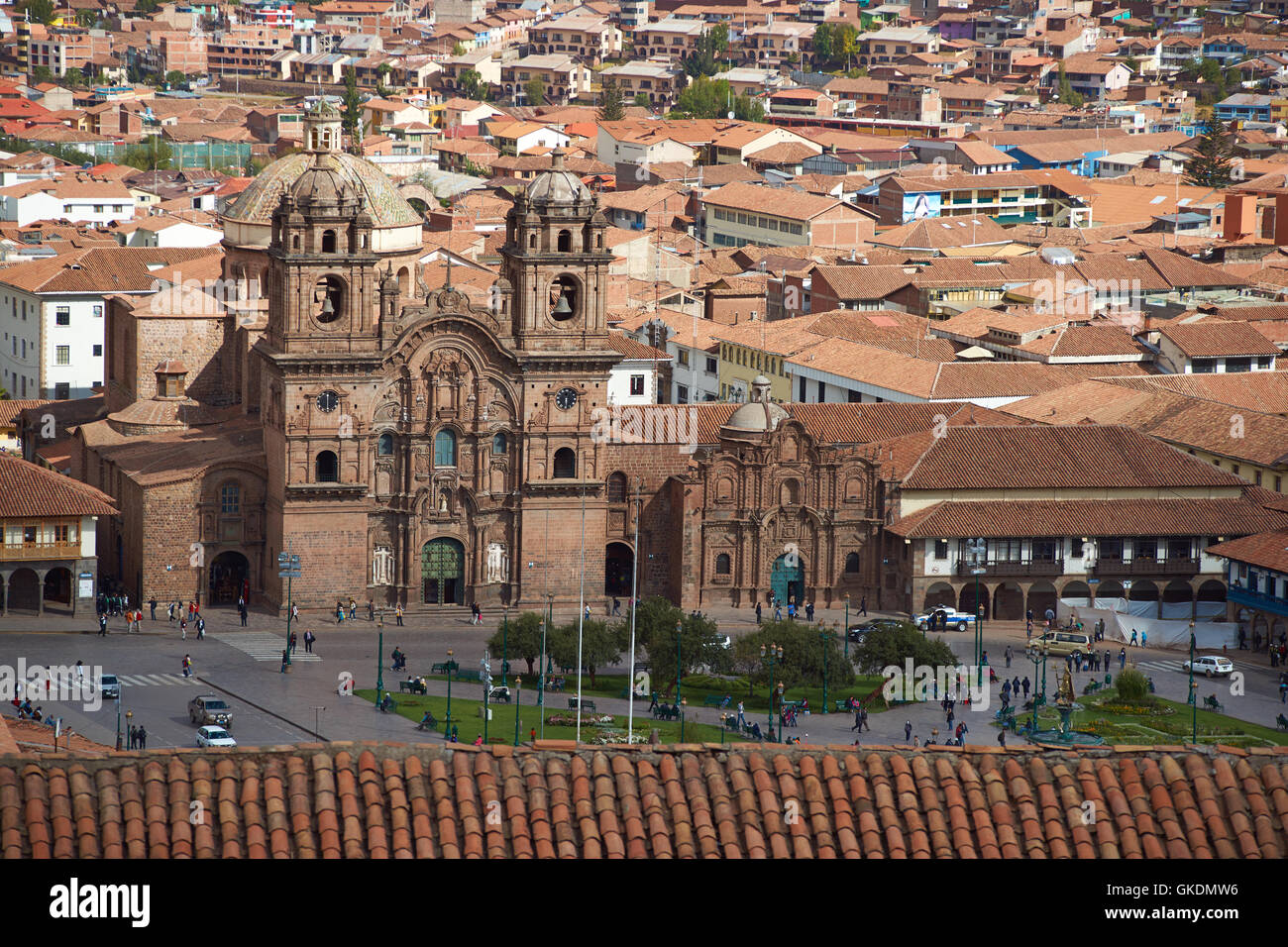 The historic Plaza de Armas in the historic former Inca capital of ...