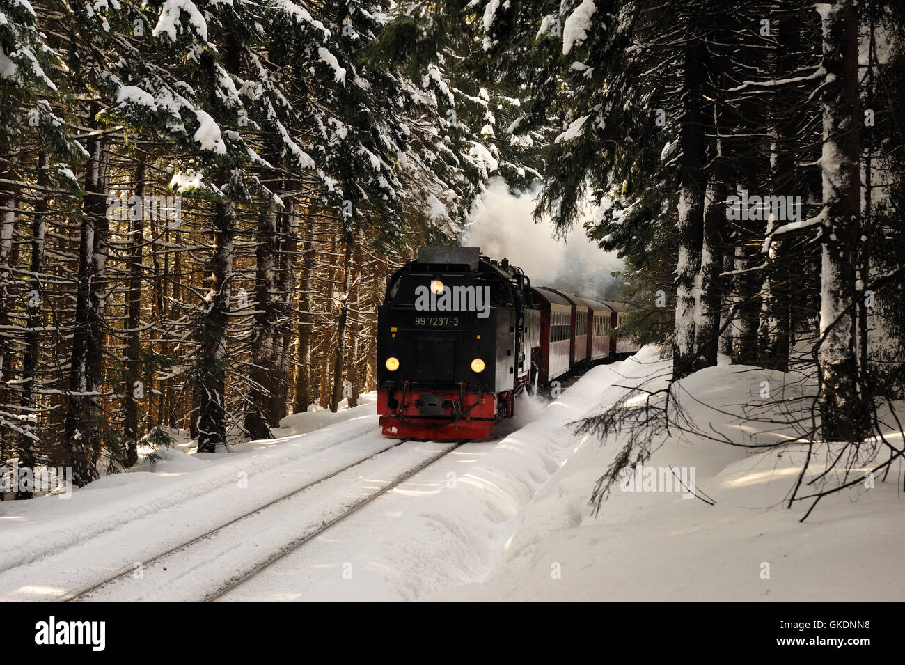 Steam locomotive winter clouds hi-res stock photography and images - Alamy