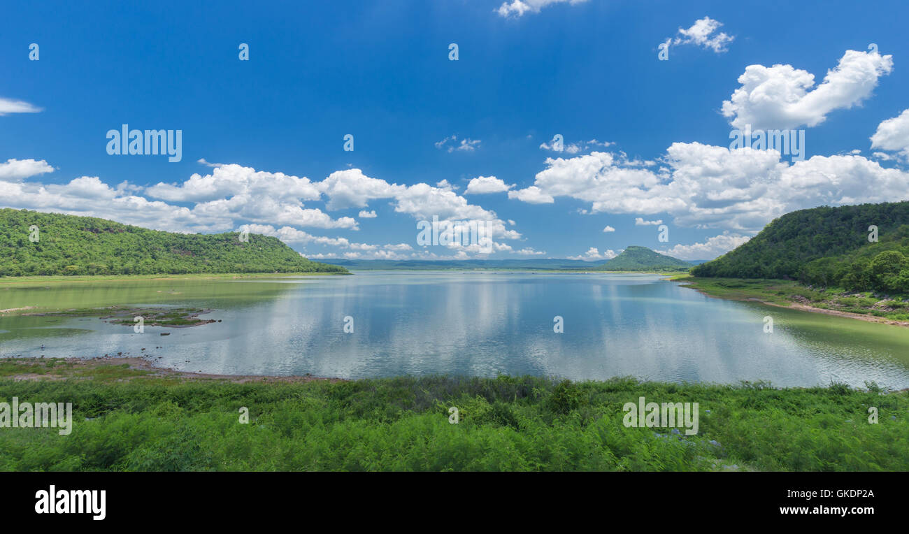 Moon river, view from the Lam Mun Bon dam, in Nakhon Ratchasima ...
