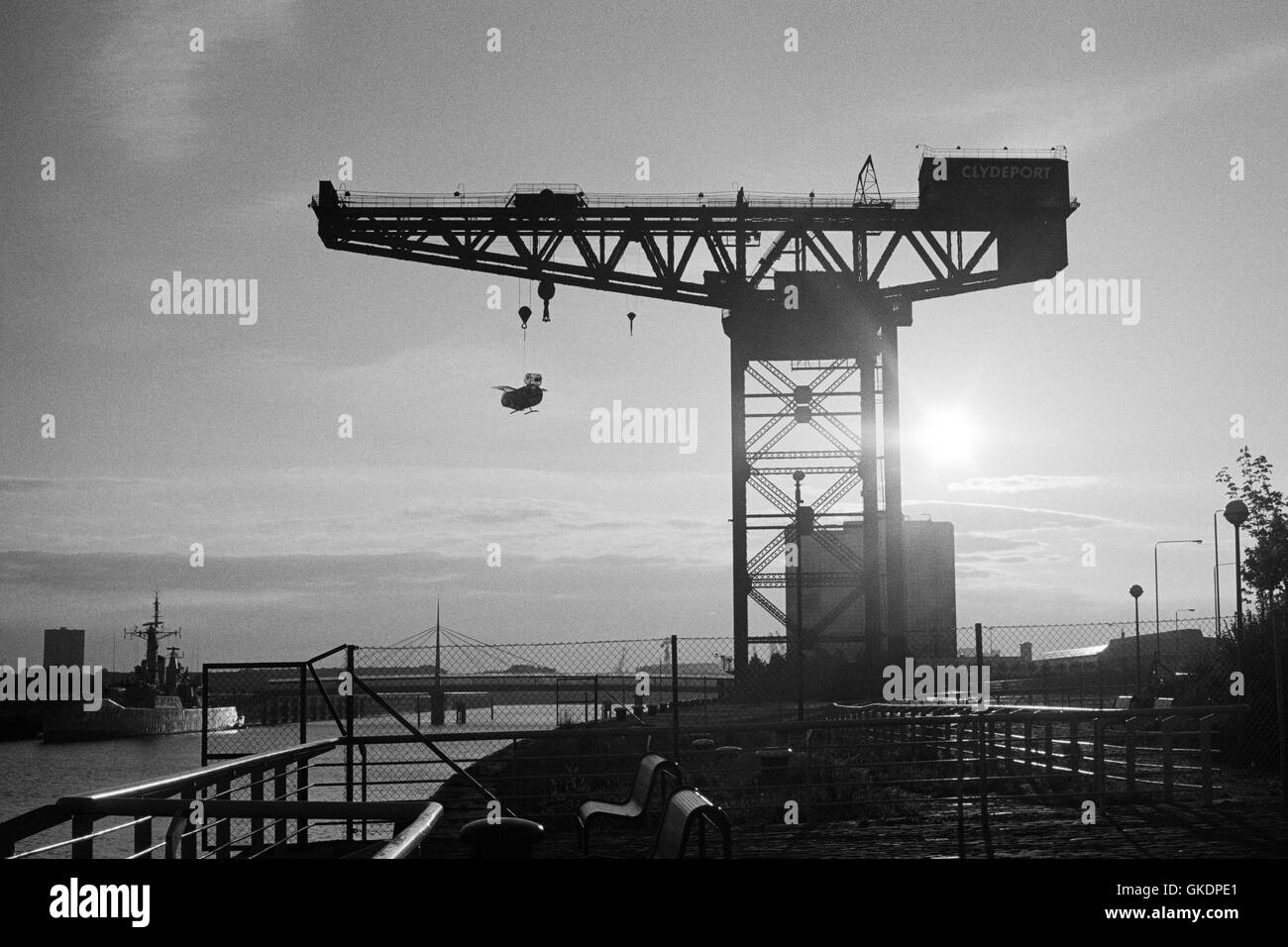 George Wyllie's 'Speug' or Sparrow suspended from Finnieston Crane ...