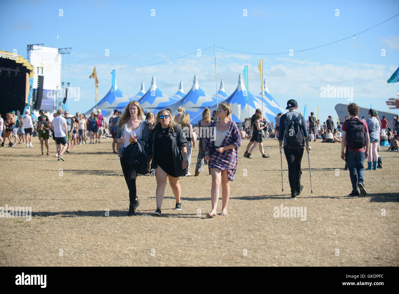 People having fun at a festival Stock Photo - Alamy