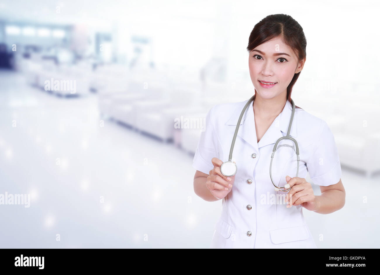 nurse with stethoscope in hospital Stock Photo - Alamy