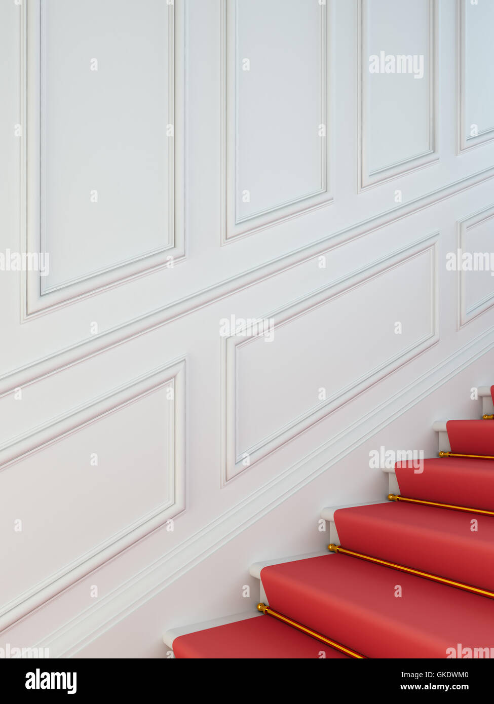 A classical staircase with a red carpet Stock Photo - Alamy