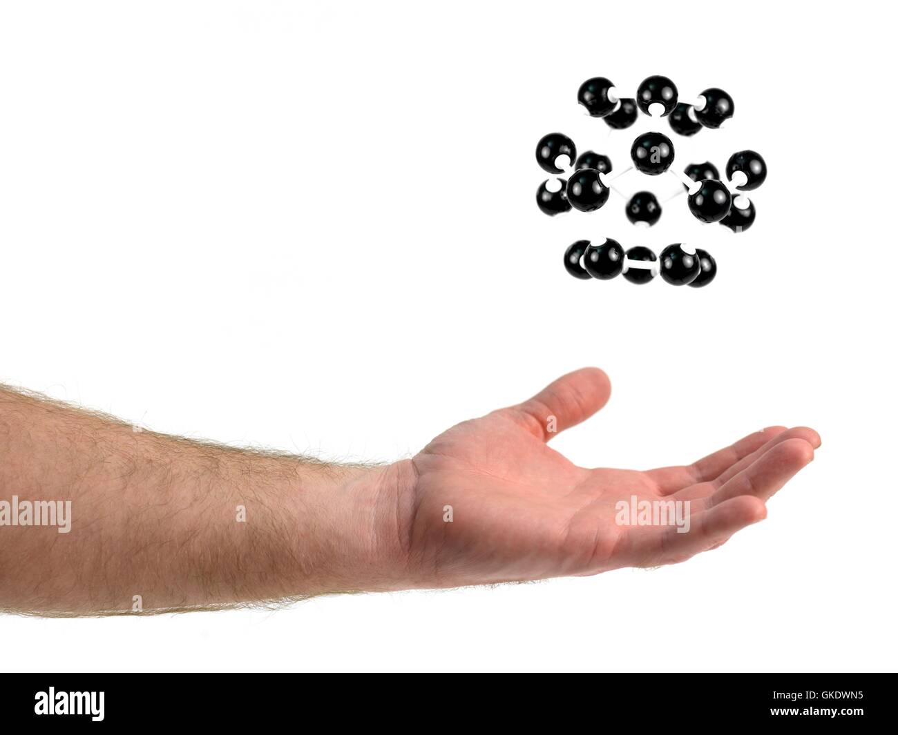 Hand human atom molecule Cut Out Stock Images & Pictures - Alamy