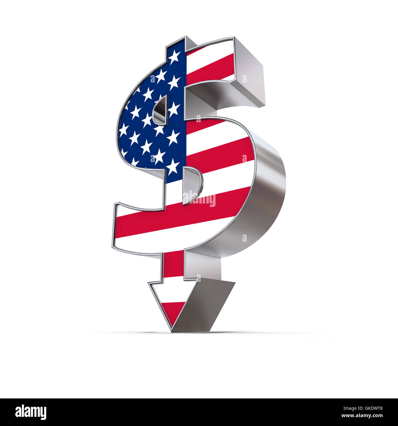 Dollar Symbol Arrow Down - United States Flag Texture Stock Photo - Alamy