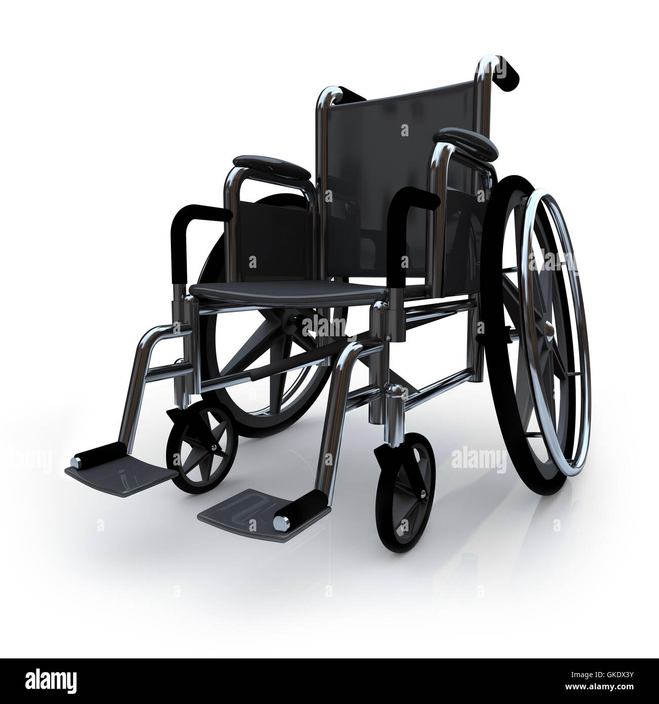 Empty Wheelchair on White Background Stock Photo - Alamy