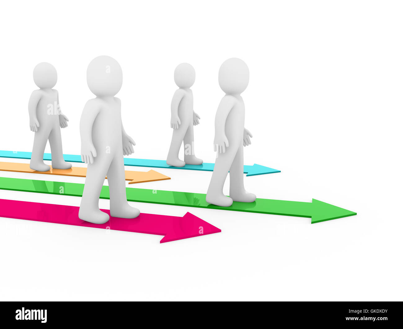 3d men arrow team Stock Photo - Alamy