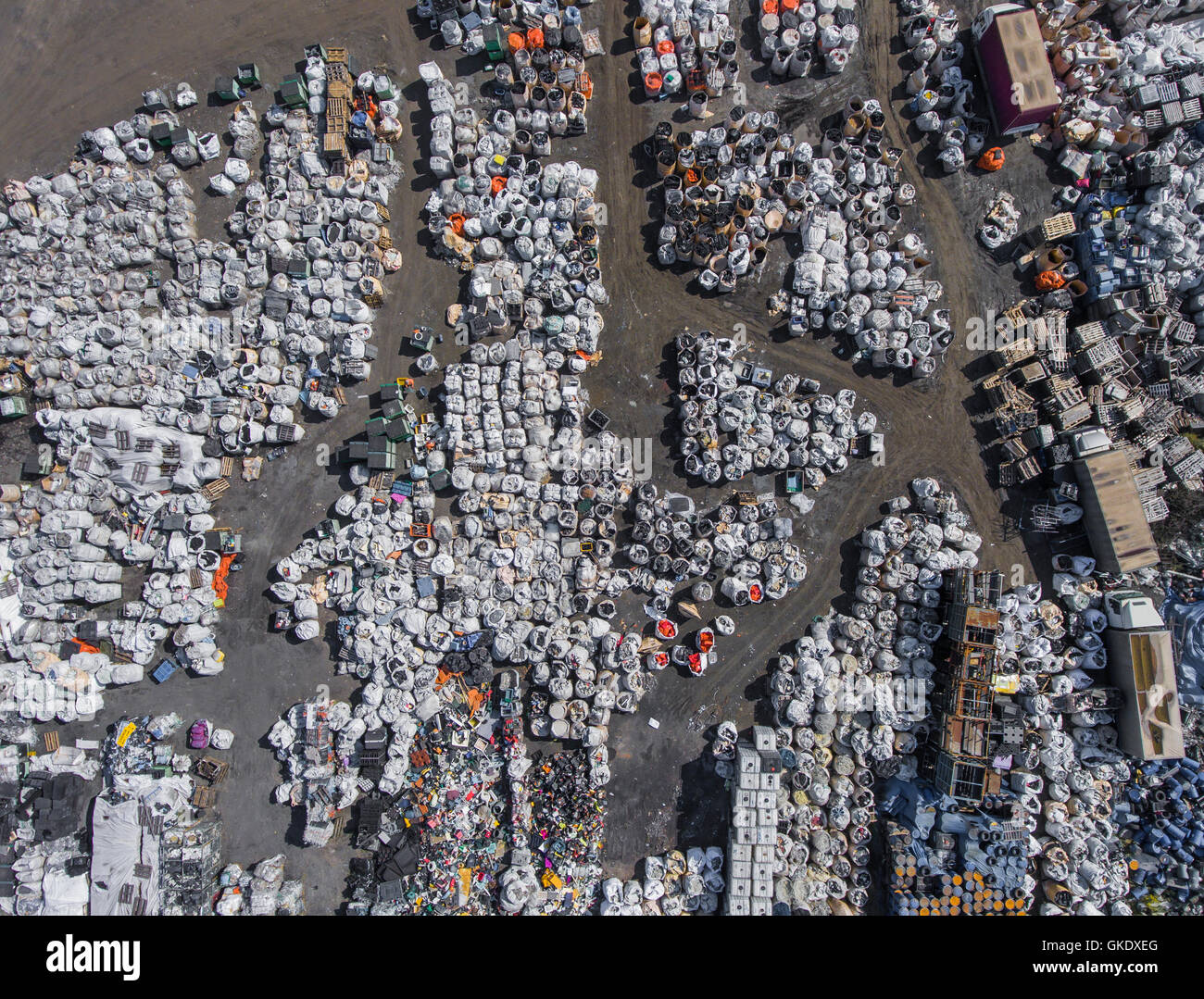 View landfill bird's-eye view. Landfill for waste storage. View from ...