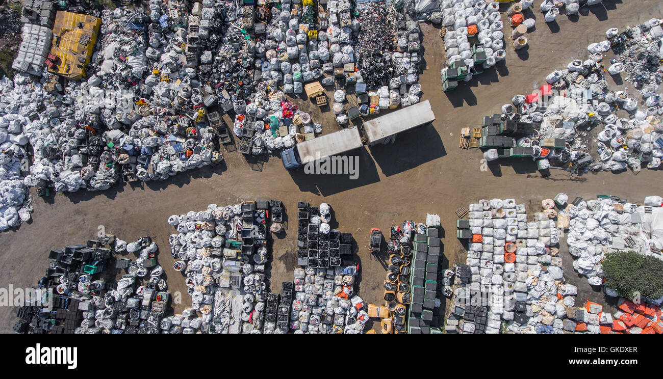 View landfill bird's-eye view. Landfill for waste storage. View from ...